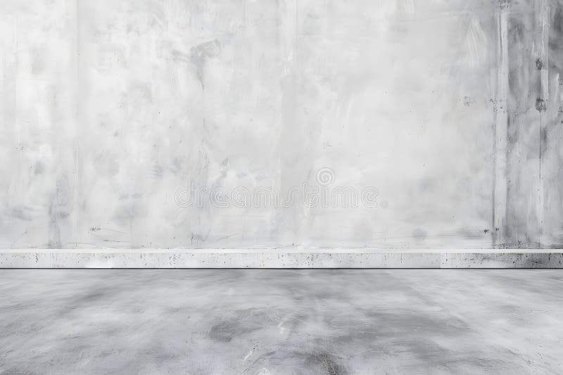 Empty Grey and White Concrete Wall with Floor Stock Illustration ...