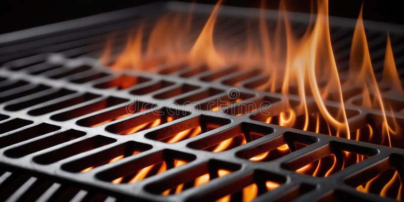 Empty grill bbq steel grid stock photo. Image of food - 276835254