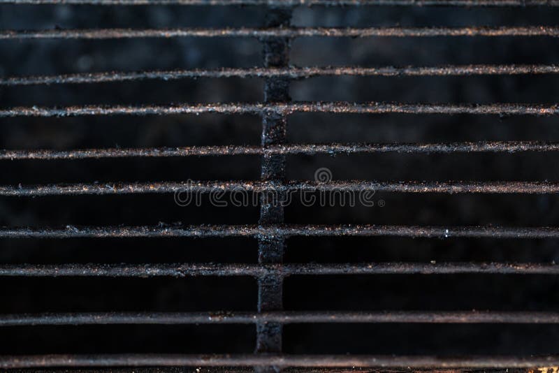 Empty Grill Grid Isolated on Black Stock Image - Image of heat, blank ...