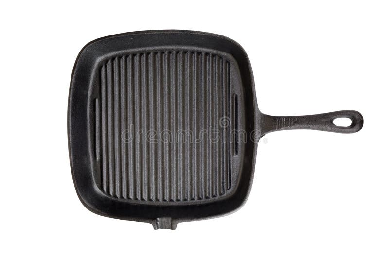 Empty Grill Iron Pan Isolated on White Background Stock Image - Image ...