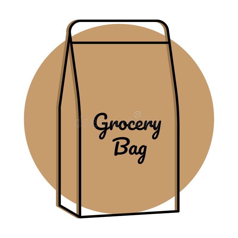 Empty grocery bag icon stock vector. Illustration of object - 196419691