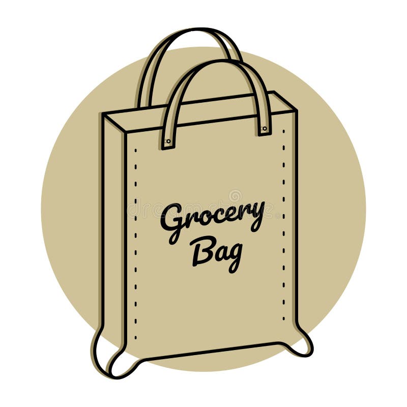Empty grocery bag icon stock vector. Illustration of purchase - 196419837