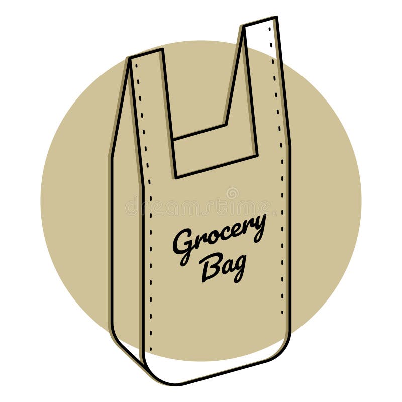 Empty grocery bag icon stock vector. Illustration of market - 196419862