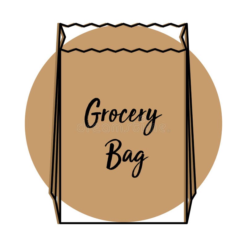 Empty grocery bag icon stock vector. Illustration of icon - 196419937