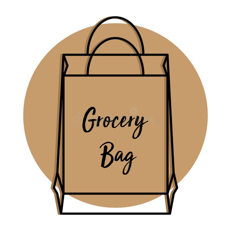 Empty grocery bag icon stock vector. Illustration of icon - 196420061