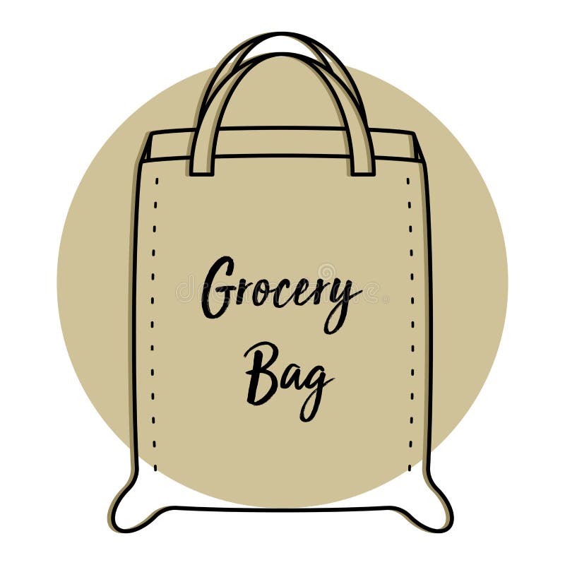 Empty grocery bag icon stock vector. Illustration of purchase - 196420112