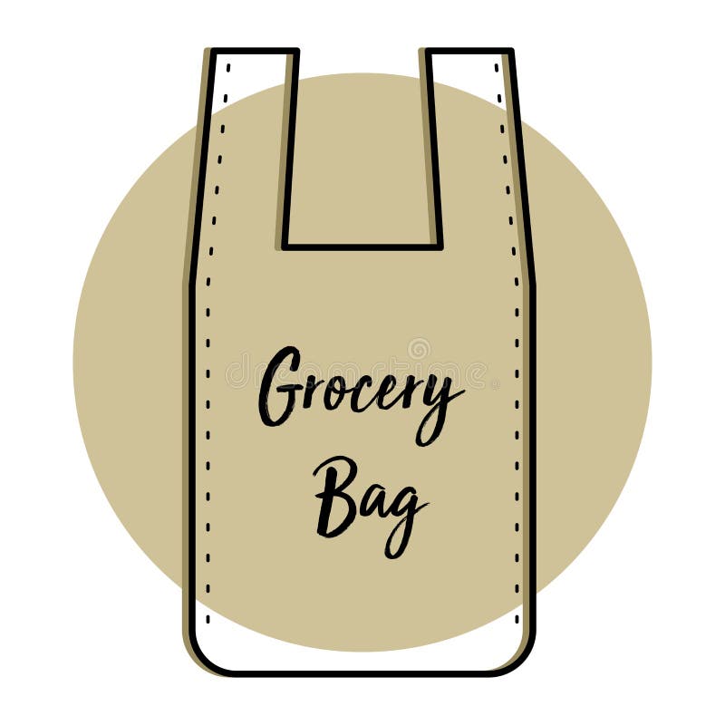 Empty grocery bag icon stock vector. Illustration of commercial - 196420154