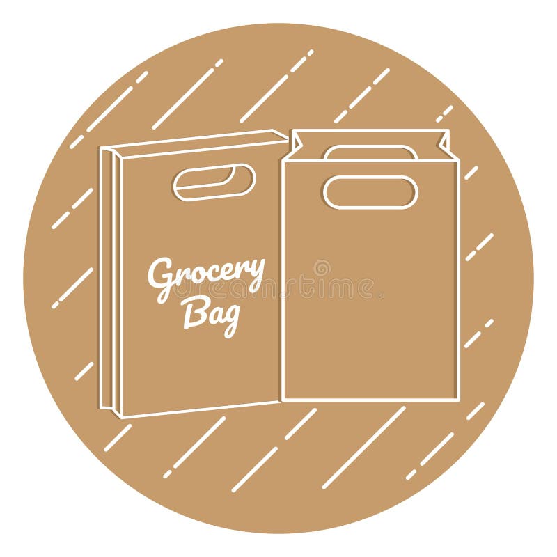 Empty grocery bag icon stock vector. Illustration of retail - 196419656