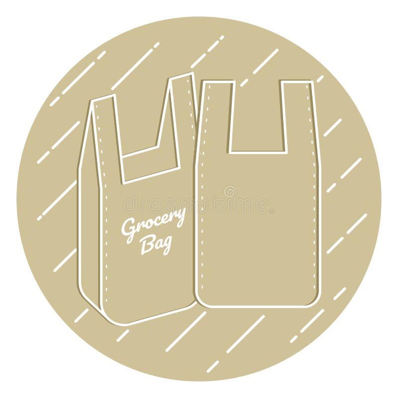 Empty grocery bag icon stock vector. Illustration of icon - 196420932