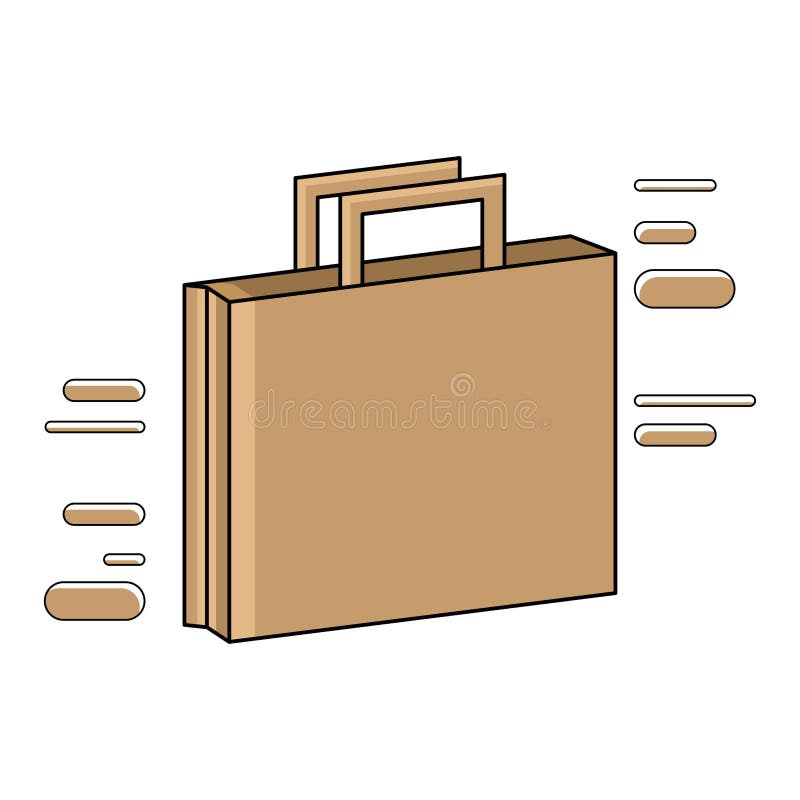 Empty grocery bag icon stock vector. Illustration of shop - 196421280
