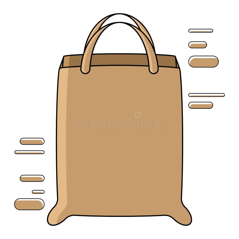 Empty grocery bag icon stock vector. Illustration of isolated - 196421595