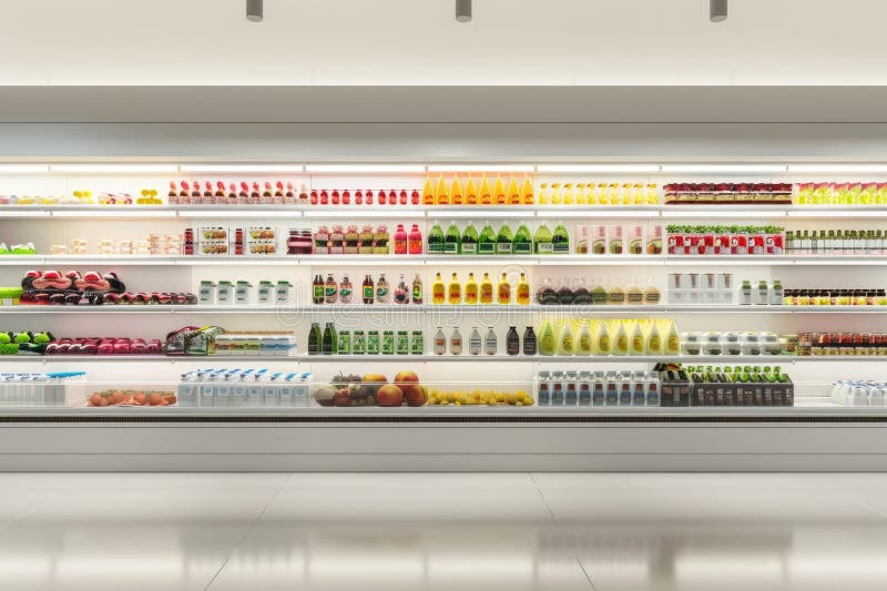 An Empty Grocery Store with Full Shelves AIG51A Stock Image - Image of ...