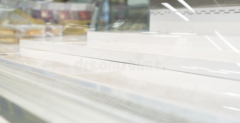 The Empty Grocery Store Shelves, No Food, Crisis Problems Stock Photo ...