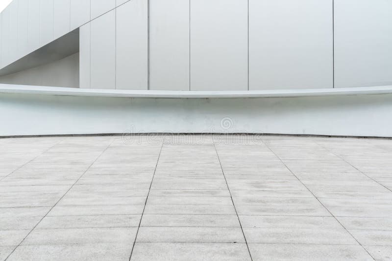 Empty Ground Floor in Front of a Modern Architecture Exterior. Stock ...