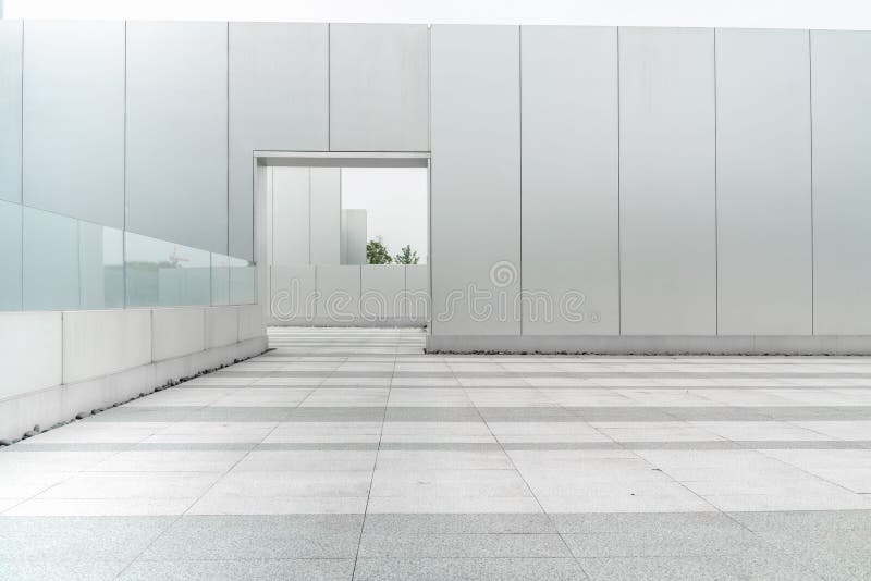 Empty Ground Floor in Front of Modern Architecture Exterior Stock Image ...