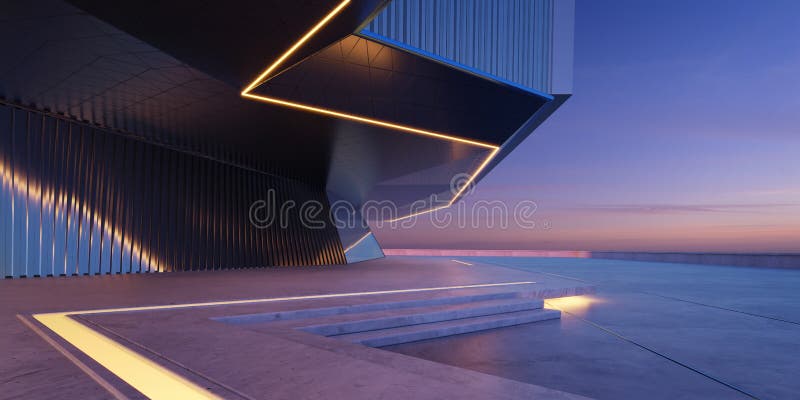 Empty Ground in Front of Modern Buildings Stock Illustration ...