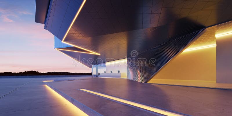 Empty Ground in Front of Modern Buildings Stock Illustration ...