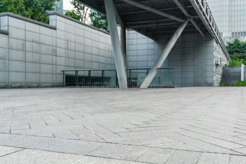 Empty Ground in Modern Street for Copy Space Stock Photo - Image of ...