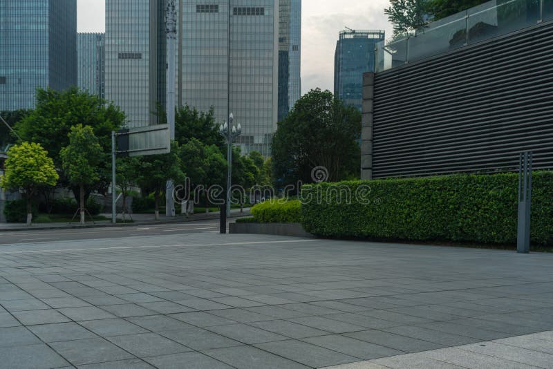 Empty Ground in Modern Street for Copy Space Stock Photo - Image of ...