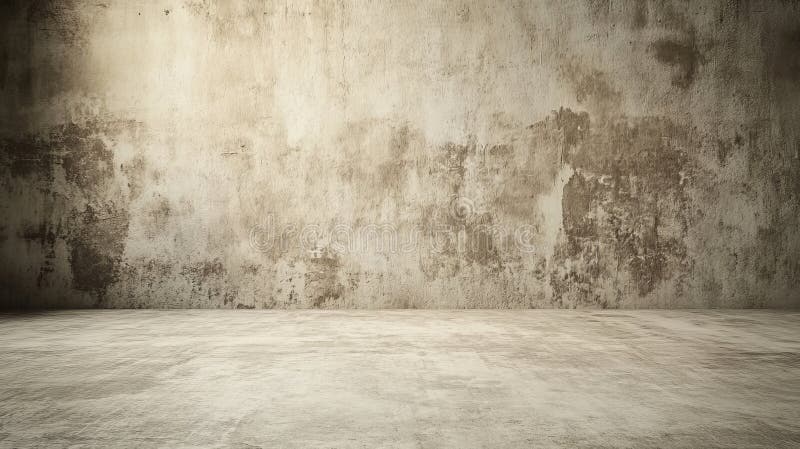 Empty Grunge Room with Textured Concrete Walls and Floor Stock Photo ...