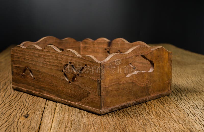 Empty Grunge Wooden Box on Wooden Table Stock Photo - Image of wooden ...