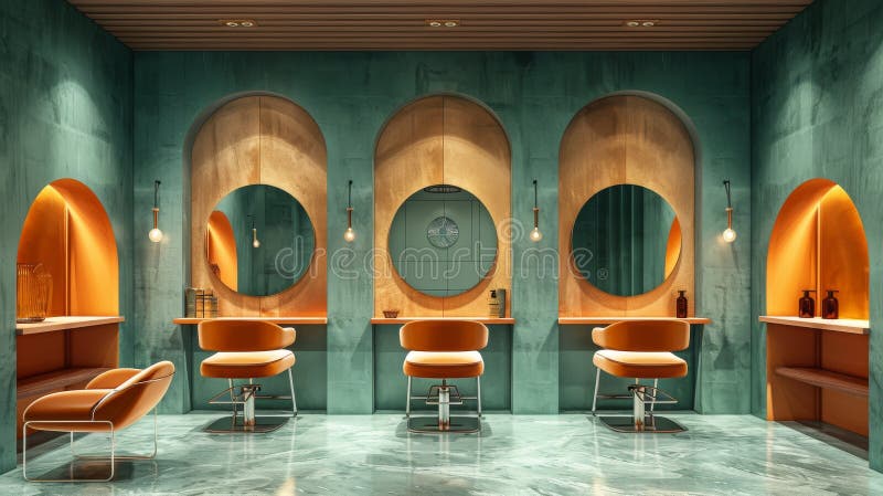 Empty Hair Salon Studio Modern Interior Design. Generative AI Stock ...