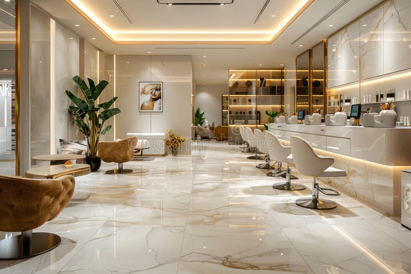 Empty Hair Salon Studio Modern Interior Design. Generative AI Stock ...