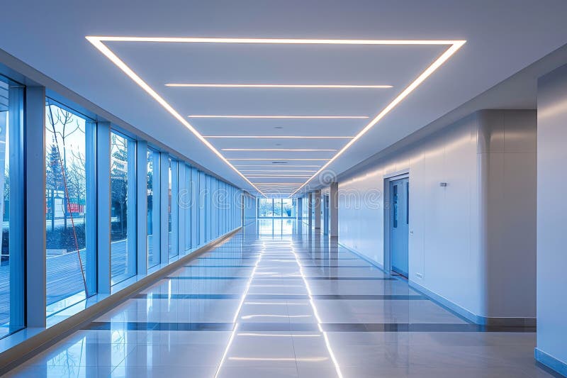 Empty Hall with Modern Sci-fi Interior Design. Copy Space Stock Image ...