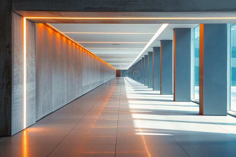 Empty Hall with Modern Sci-fi Interior Design. Copy Space Stock Photo ...