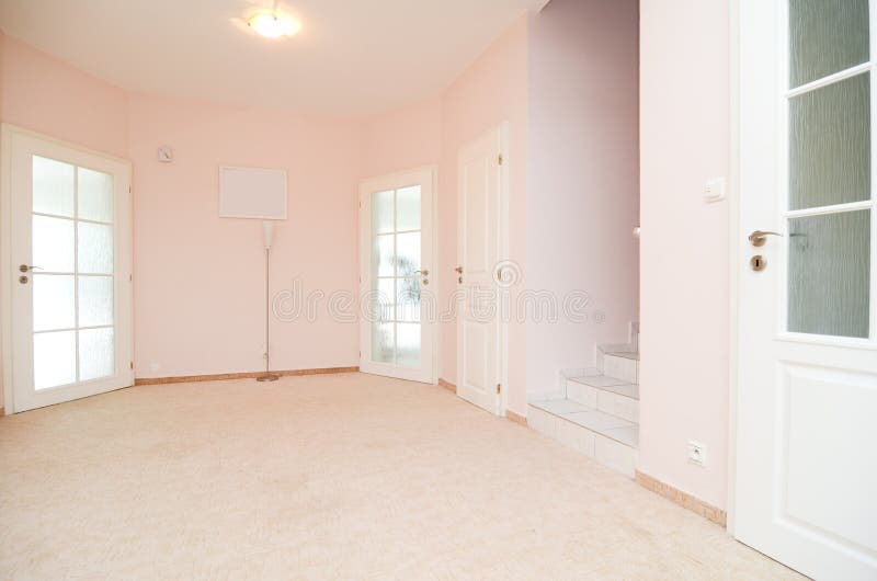 Empty hall stock photo. Image of indoor, lamp, hall, pink - 32064392