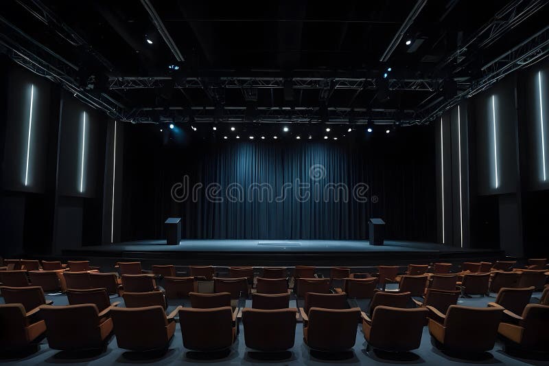 An Empty Hall and a Stage with Lightings Stock Photo - Image of concert ...