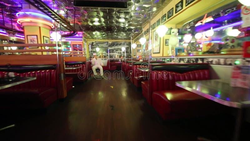 Empty Hall with Tables in Beverly Hills Diner - Stock Footage - Video ...