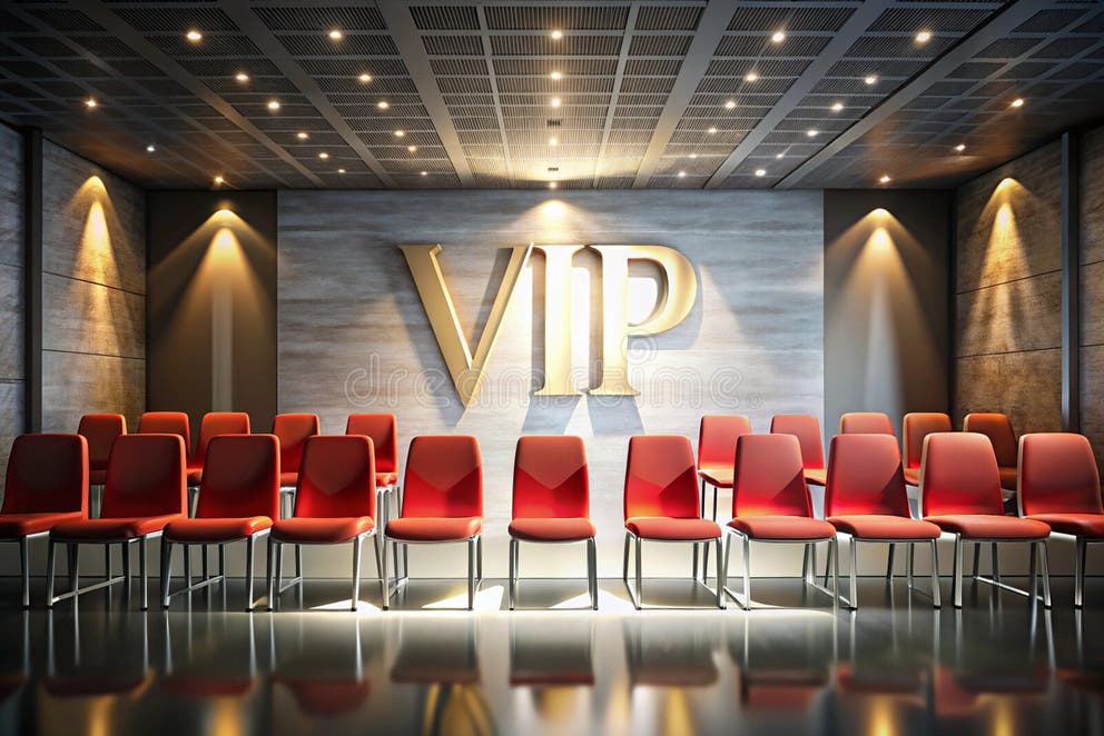 Empty Hall with VIP Sitting in Center Stock Illustration - Illustration ...