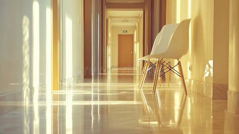 Empty Hallway with Chairs. Modern Office Interior Design Stock ...