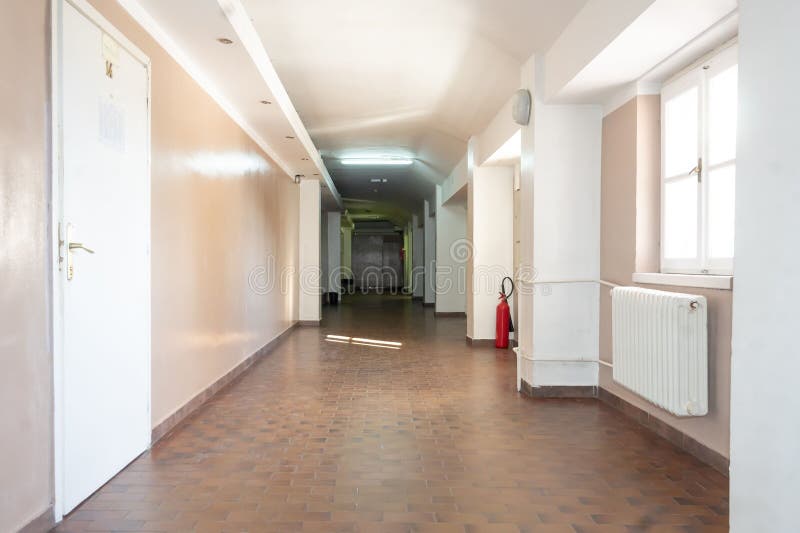 Empty Hallway Inside an Old School Building Editorial Image - Image of ...