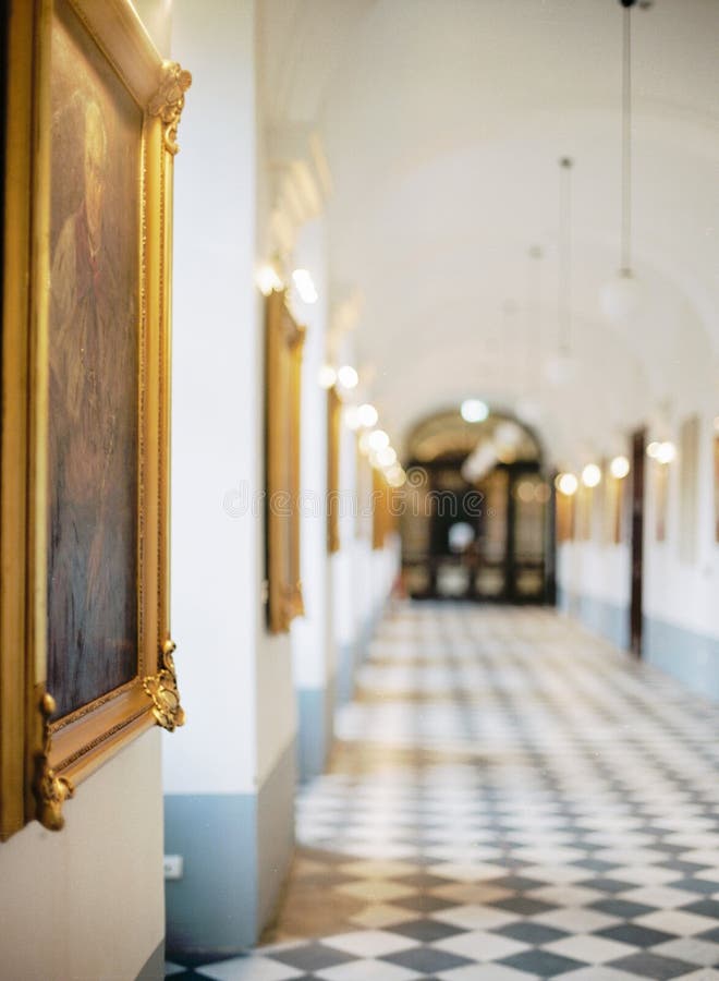 Empty Hallway of Old Building, Interior Stock Image - Image of hallway ...