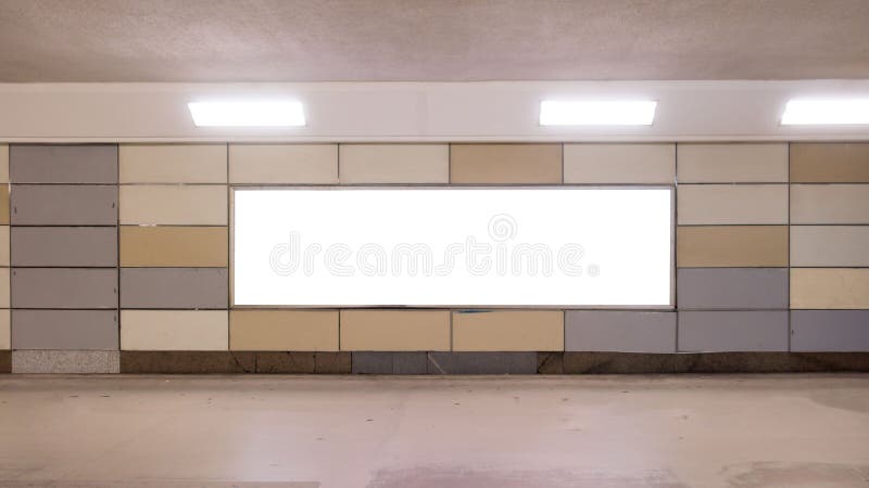 Empty Hallway with White Screens on the Wall Stock Image - Image of ...
