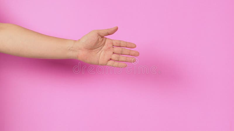 Empty Hand and Arm on Pink Background. Stock Photo - Image of health ...