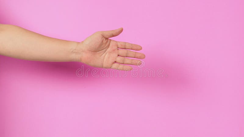 Empty Hand and Arm on Pink Background Stock Image - Image of human ...