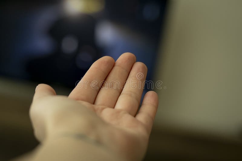 Empty Hand on Blurred Background Stock Photo - Image of finger, blurred ...