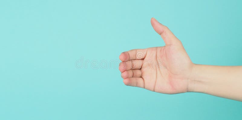 Empty Hand Holding or Catch Nothing Guesture on Green and Blue or Mint ...