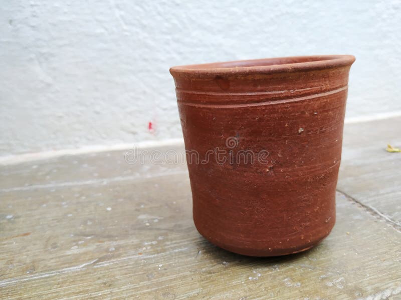 Empty Hand Made Clay or Sand Traditional Water Glass Stock Image ...