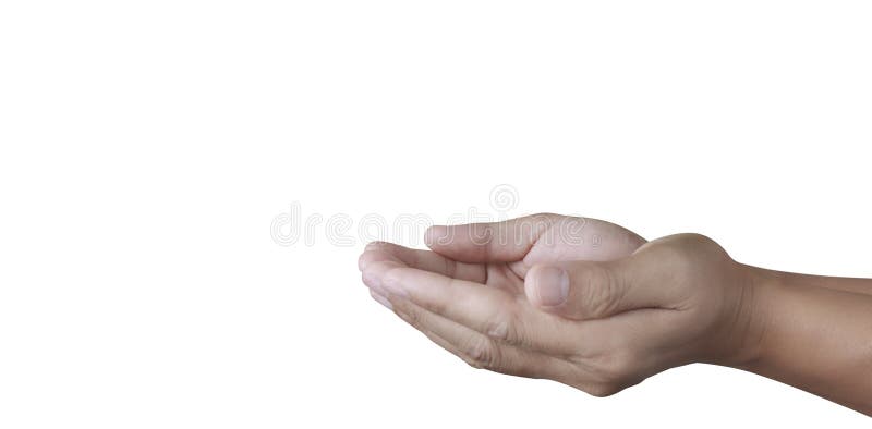 Empty Hand Open Isolated on White Stock Image - Image of thumb, male ...