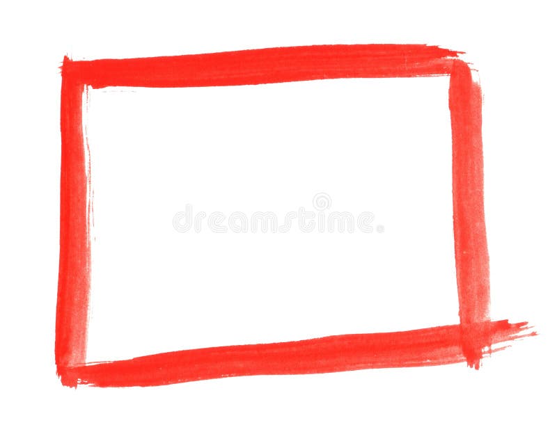 Empty Hand Painted Frame with Red Color Stock Illustration ...