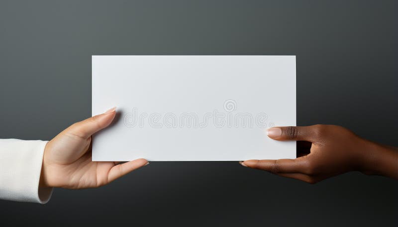 Empty Hand Showing Blank Paper, Business Advertisement Generated by AI ...