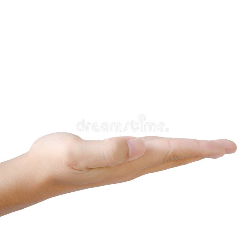 Empty hand on white stock image. Image of finger, charity - 24709901