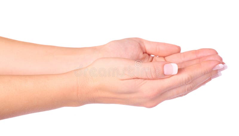 Empty Hands on the White Background Stock Image - Image of open, people ...