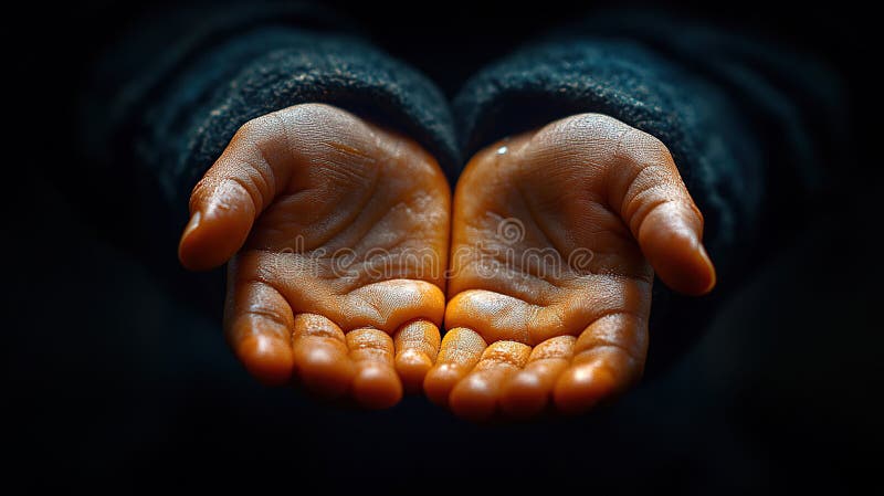 Empty Hands Outstretched in Supplication Stock Illustration ...