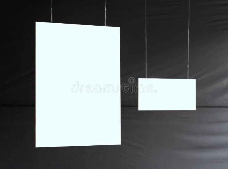 Empty Hanging Picture Frame in Gallery Art Exhibition, Realistic White ...