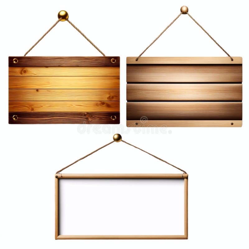 Empty Hanging Sign on White Background Stock Illustration ...